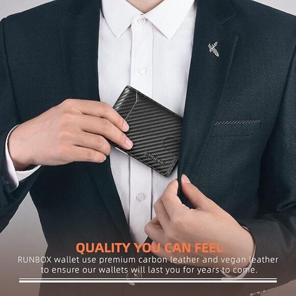 RUNBOX | Bags | Runbox Slim Wallets For Men Leather Money Clip Wallet ...